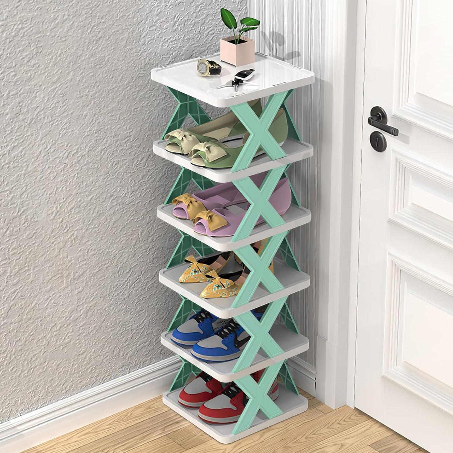 6 Layer Adjustable Shoe Organizer Rack for Home and Bedroom