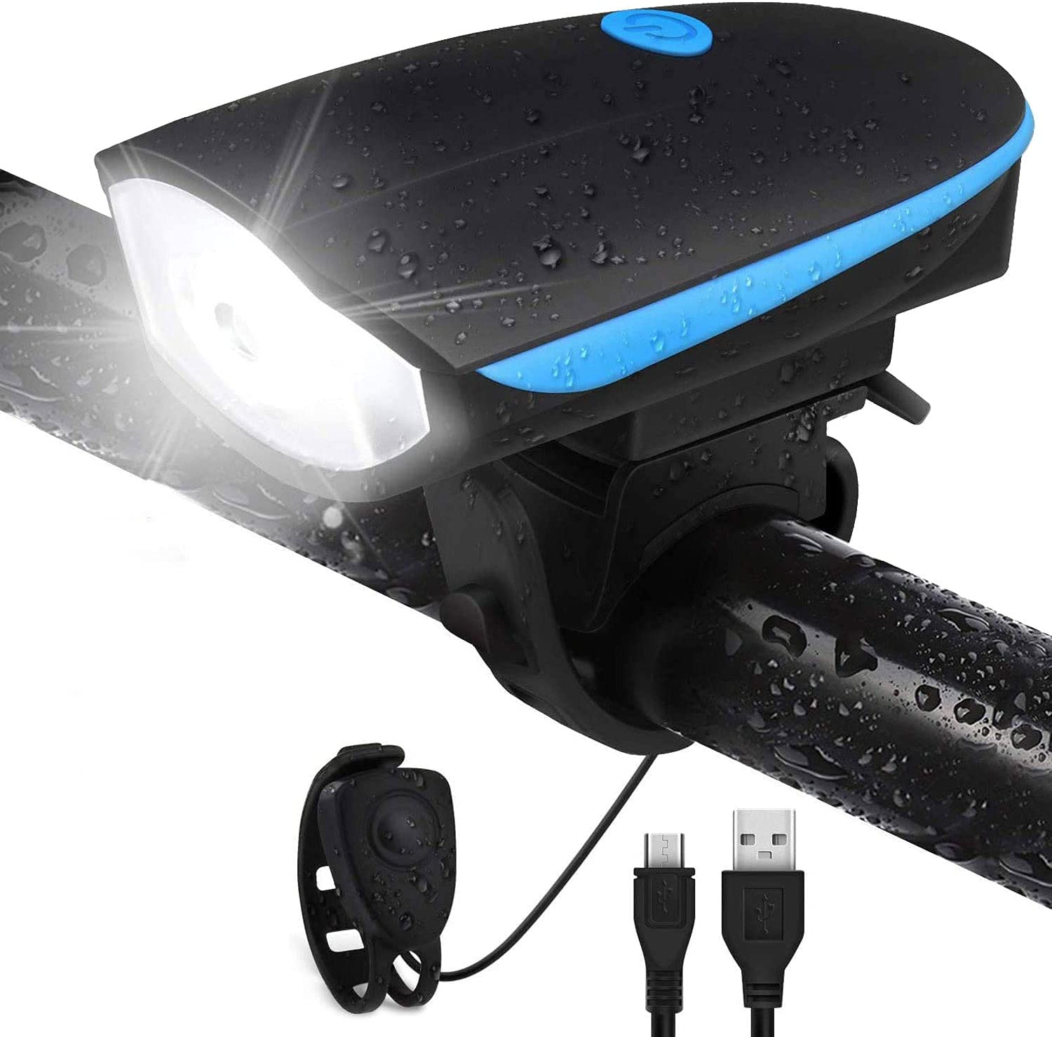 Rechargeable 2-in-1 Cycle Light with Horn and Front Light