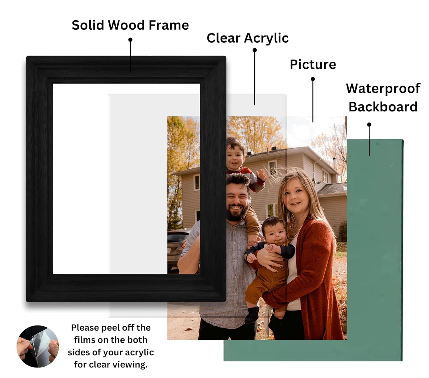 12x18 Brown Wooden Photo Frame for Wall Decoration